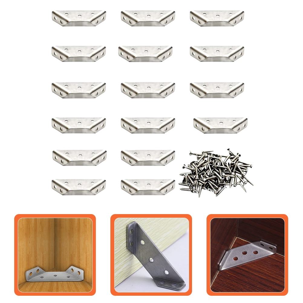GOOHOCHY 16 Sets Stainless Steel Triangle Corner Brace Corner Brackets ...