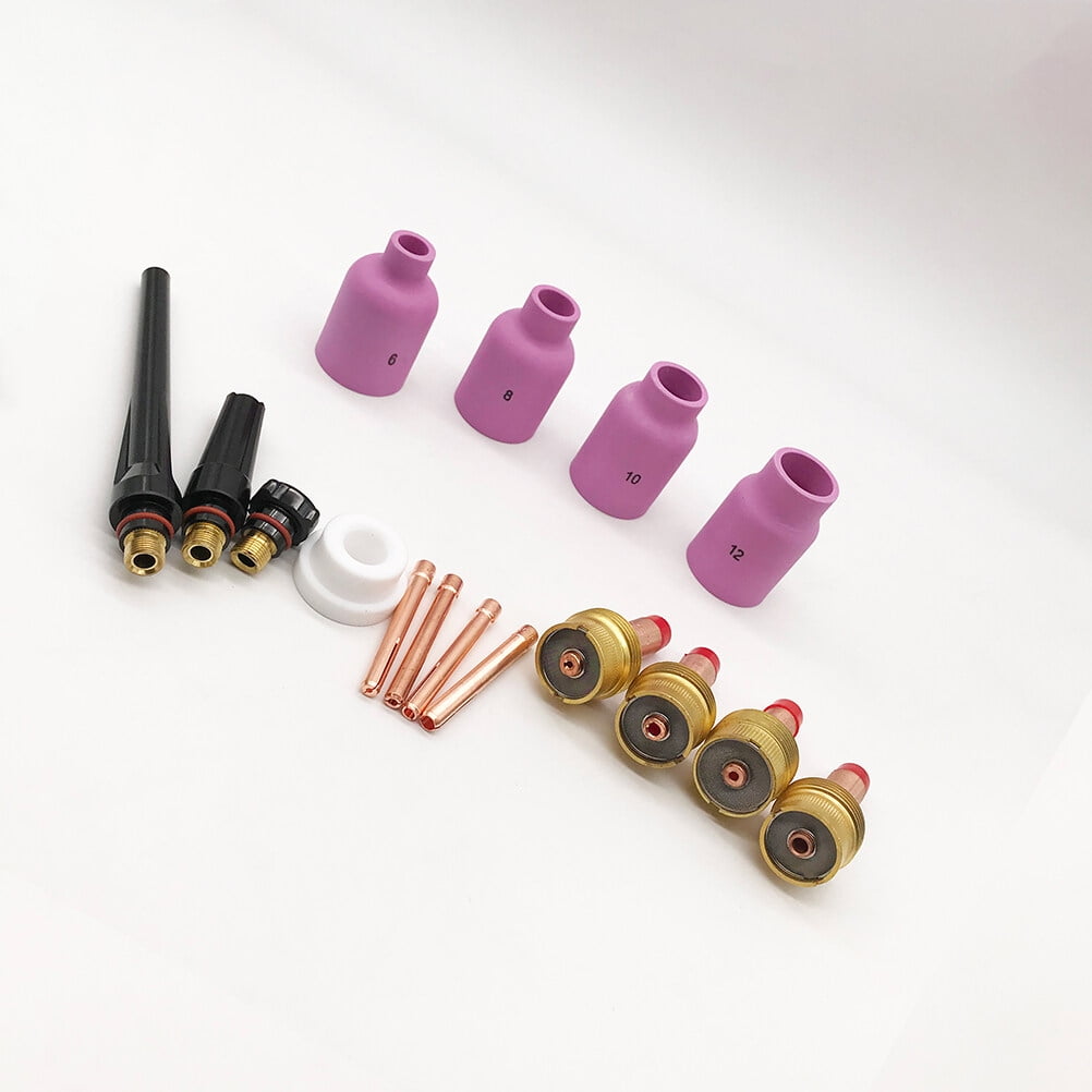 GOOHOCHY 17 Pcs Argon Arc Welding Set TIG Welding Gas Lens Collet Body ...