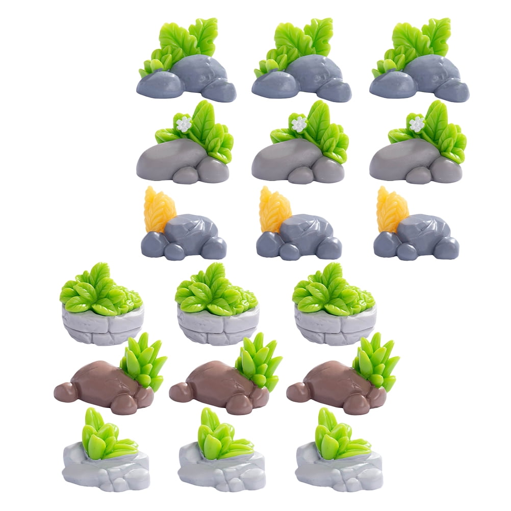 GOOHOCHY 18 Pcs Mini Stone Decoration Miniature Zen Garden Rocks Decor ...