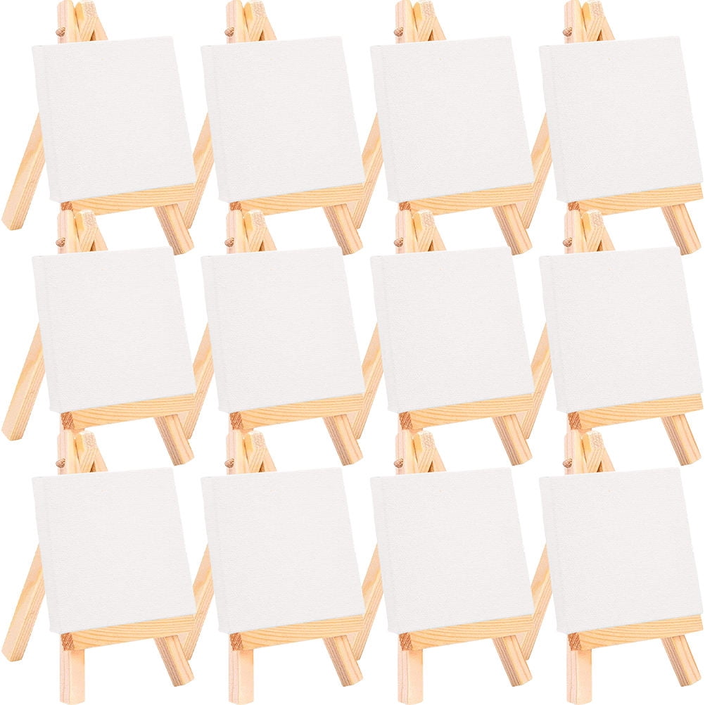GOOHOCHY 18 Sets Wooden Easel Paint for Canvas Painting Mini Stand ...