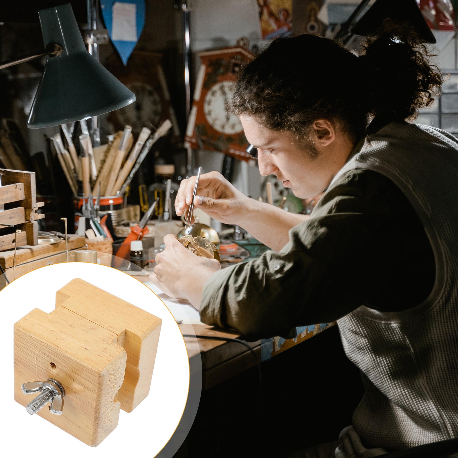 GOOHOCHY 1Pack Adjustable Watch Holder Vise for Compact Design Wooden ...