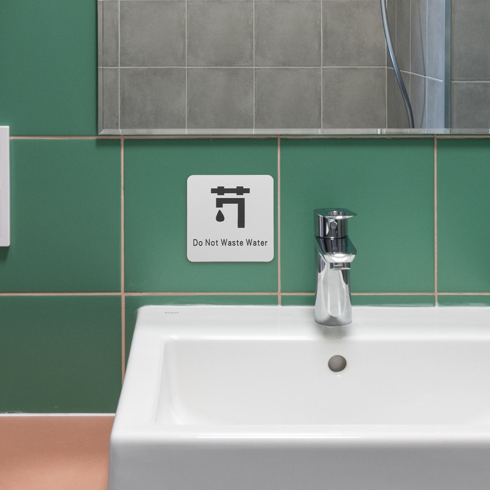 GOOHOCHY Security Caution Decorations Water Saving Sign Plastic Panel ...