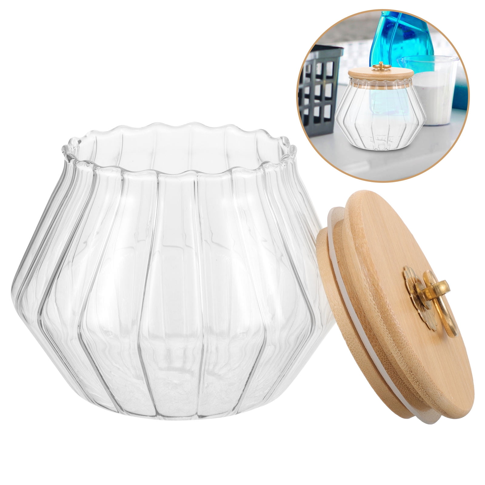 GOOHOCHY 1Pcs Glass Laundry Powder Canister Transparent Square Rustic ...