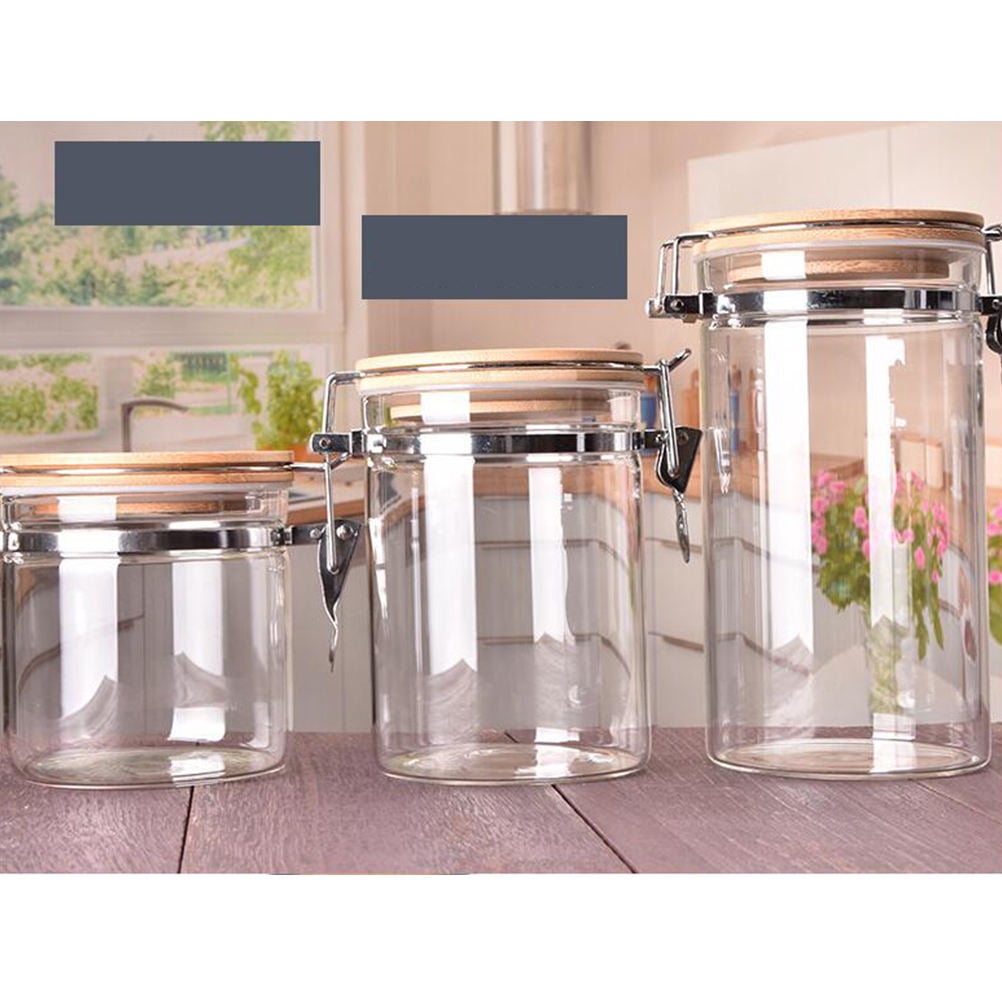 GOOHOCHY 1Set Airtight Jar Square Glass Food Storage Containers With ...