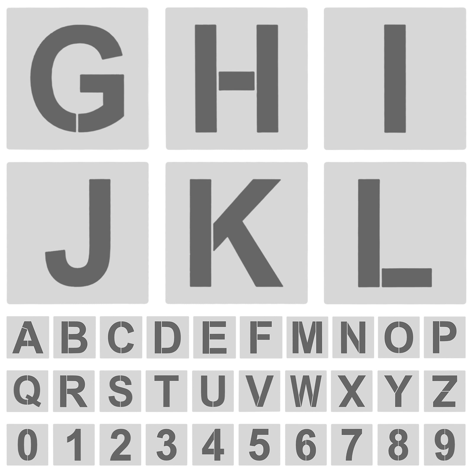 GOOHOCHY 1Set DIY Blank Alphabet and Number Stencil Set for Kids ...