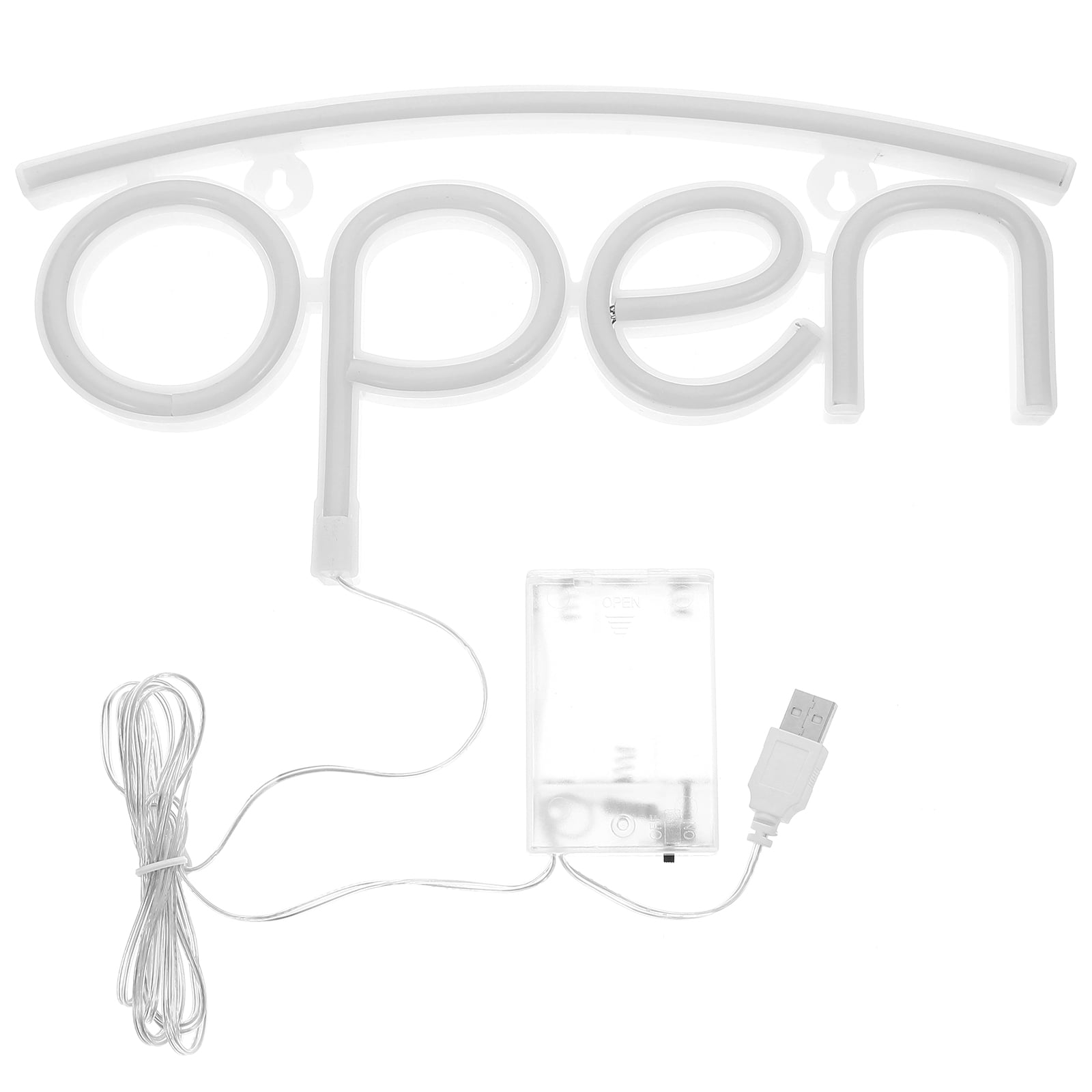 GOOHOCHY 1Set Led Neon Open Sign White Illumination Decoration Business ...