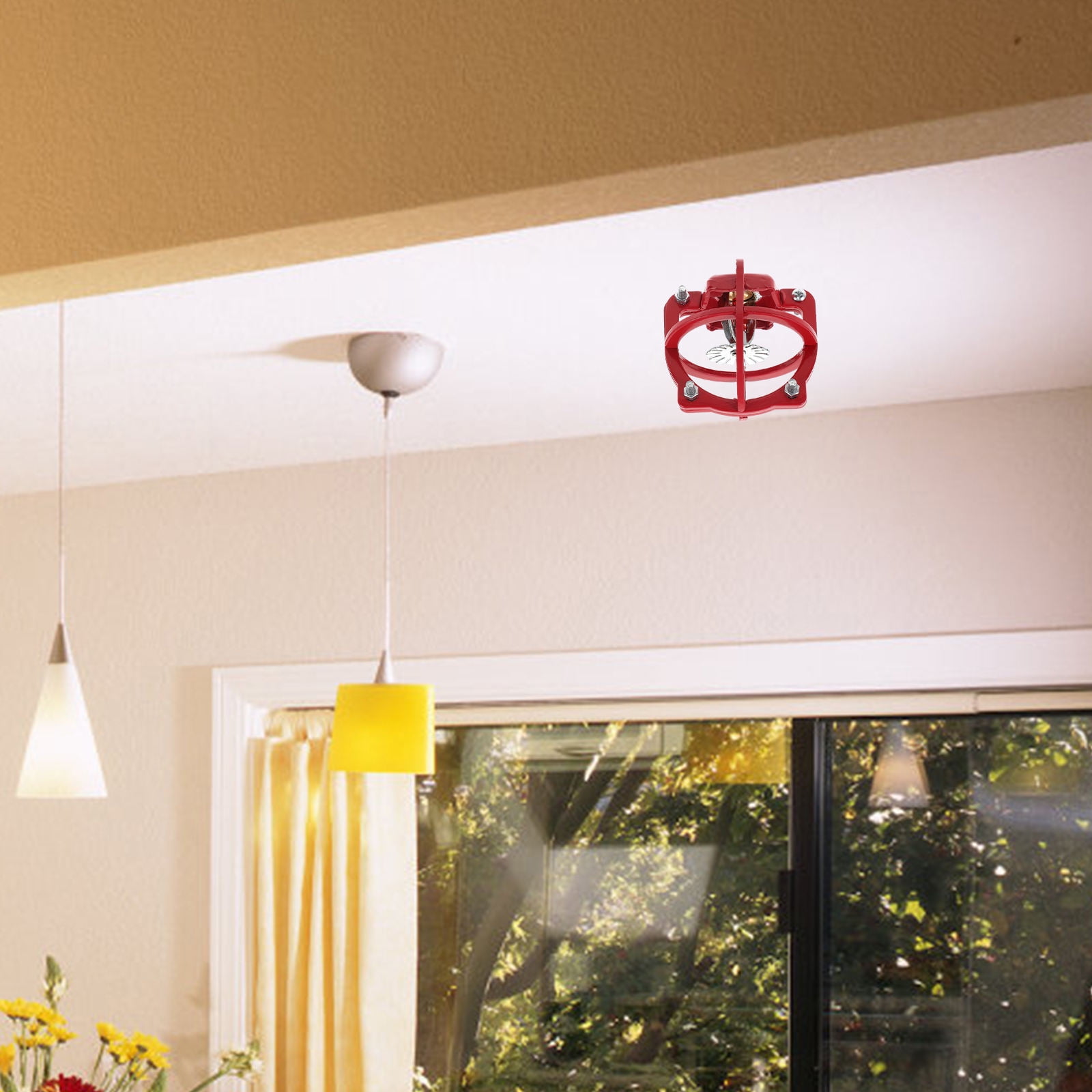 GOOHOCHY 1Set Red Square Fire Sprinkler Cage for Fire Sprinkler Head ...