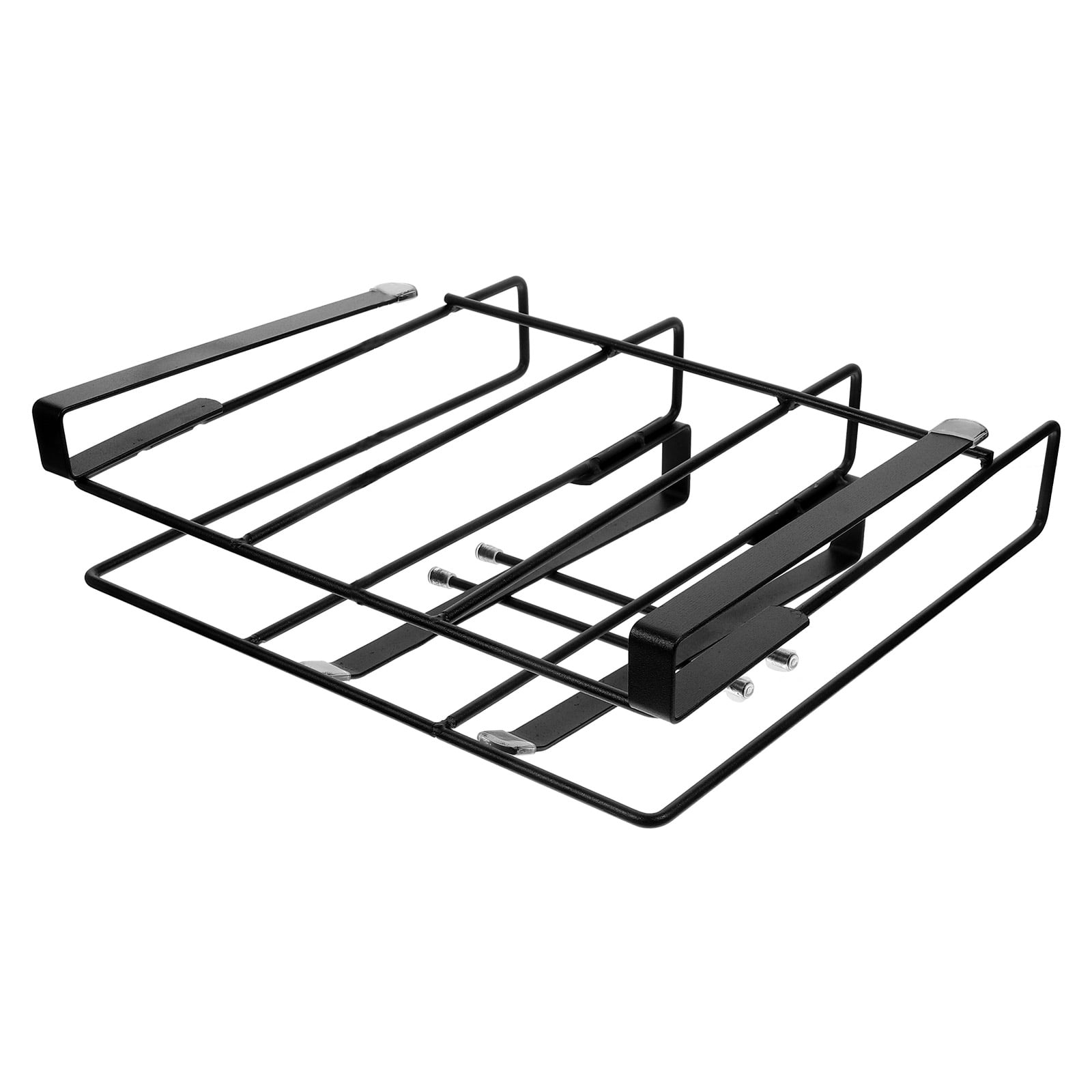 GOOHOCHY 1Set Storage Rack Black Rectangular Stainless Steel Kitchen ...