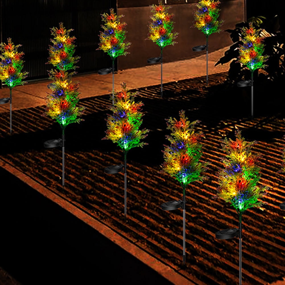 GOOHOCHY 1pc Solar Yard Lamp 8 LED Pine Tree Shape Stick Lamp Outdoor ...