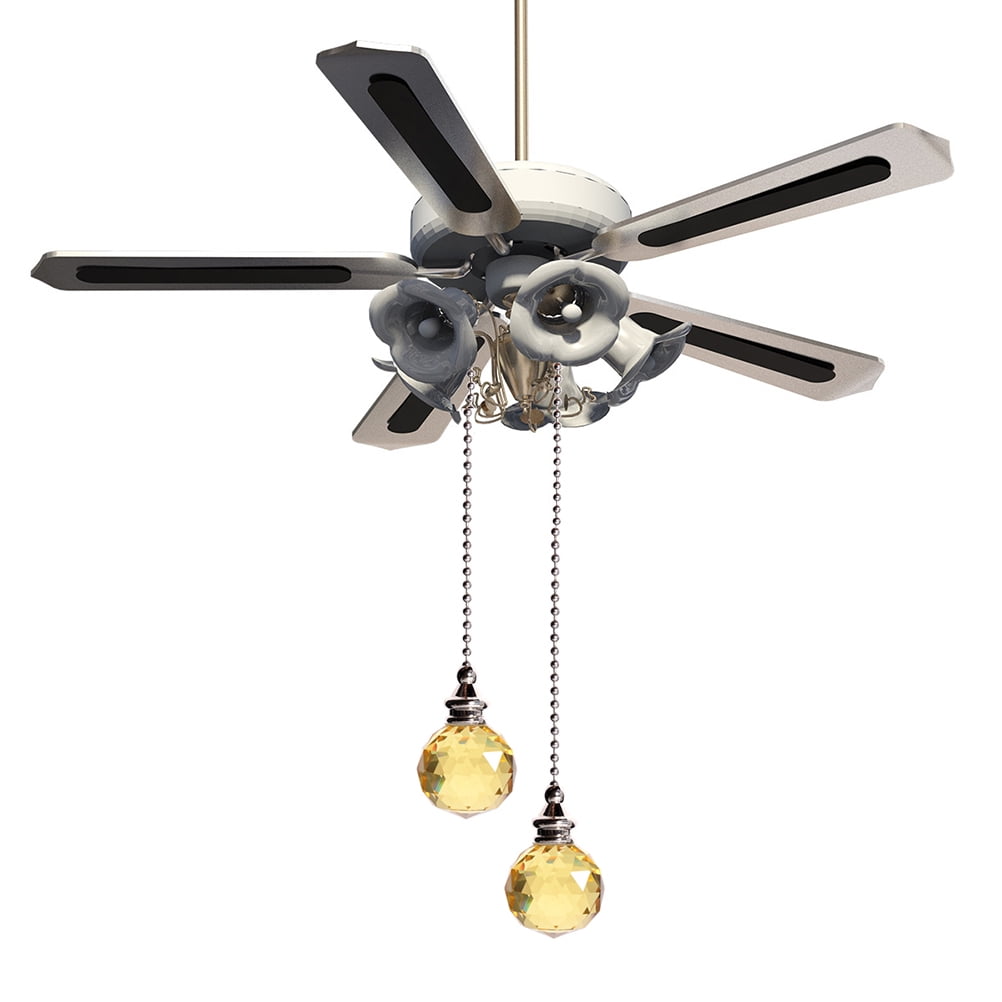 GOOHOCHY 2 PCS Crystal Fan Lamp Pulls Disco Ball Decor Ceiling Chain ...