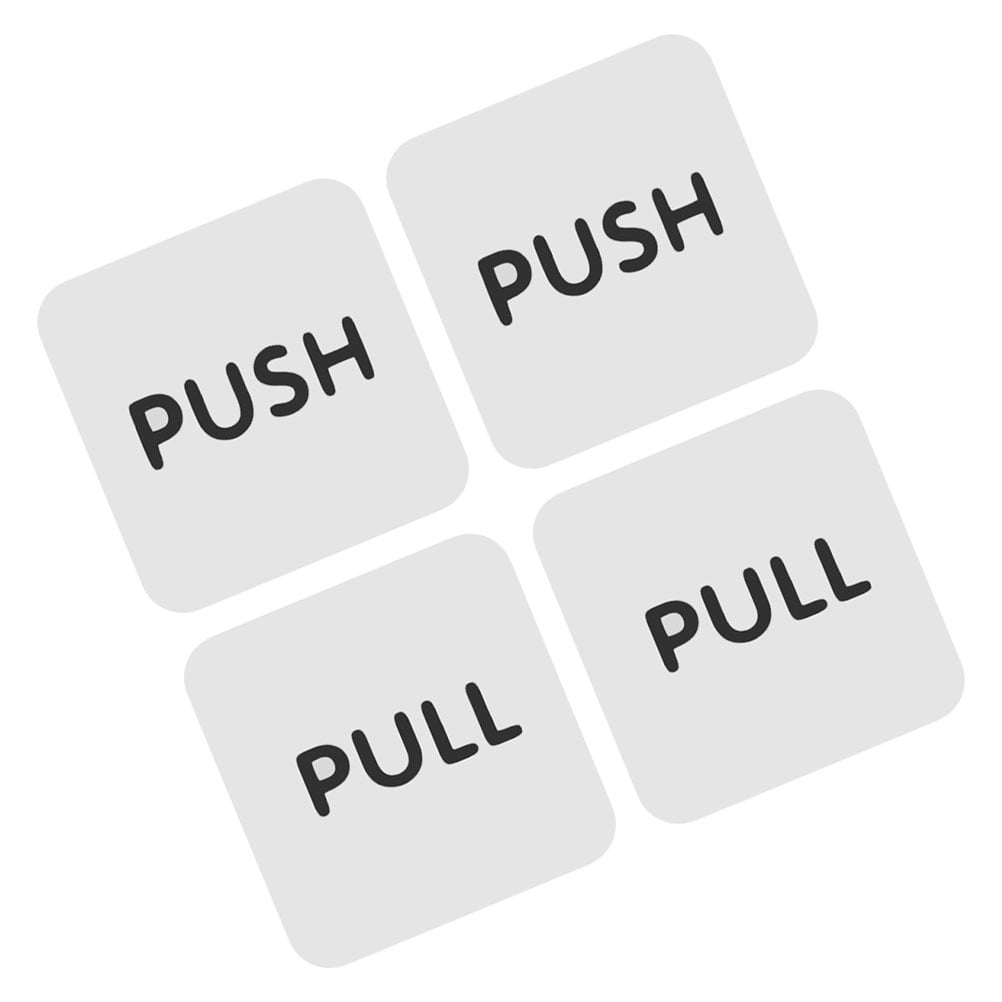 GOOHOCHY 2 Pairs Acrylic Push Pull Sticker Signs Business Glass Door ...