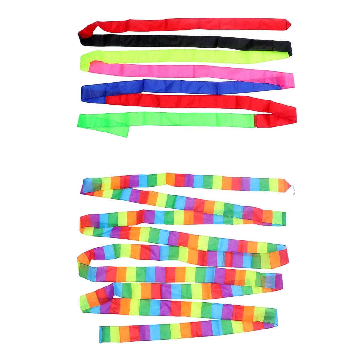 GOOHOCHY 2 Pcs 10M Rainbow Kite Tail Flat Ribbon Streamer Colorful ...