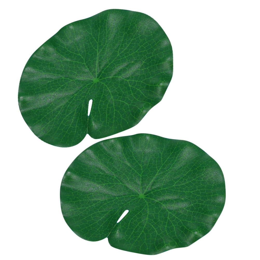 GOOHOCHY 2 Pcs Artificial Floating Leaves Pond Decor Garden Pool Lily ...