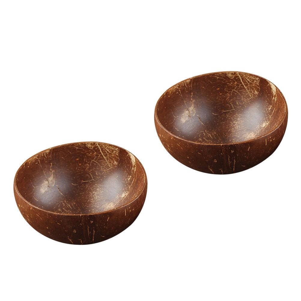 GOOHOCHY 2 Pcs Coconut Shell Bowl Rice Container Coconut Shell Material ...