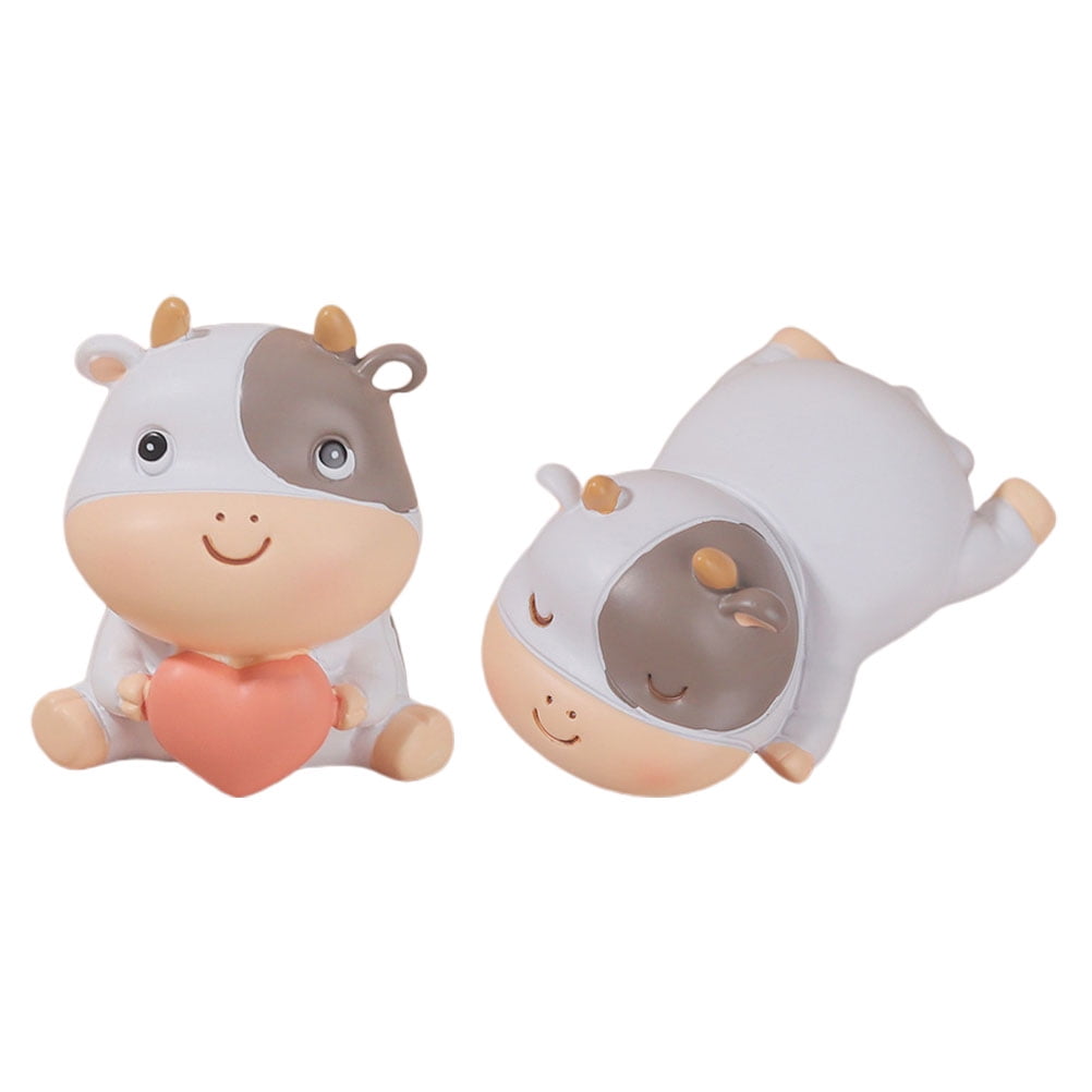 GOOHOCHY 2 Pcs Hanging Cute Cow Ornaments Calf Shape Figurine Child ...