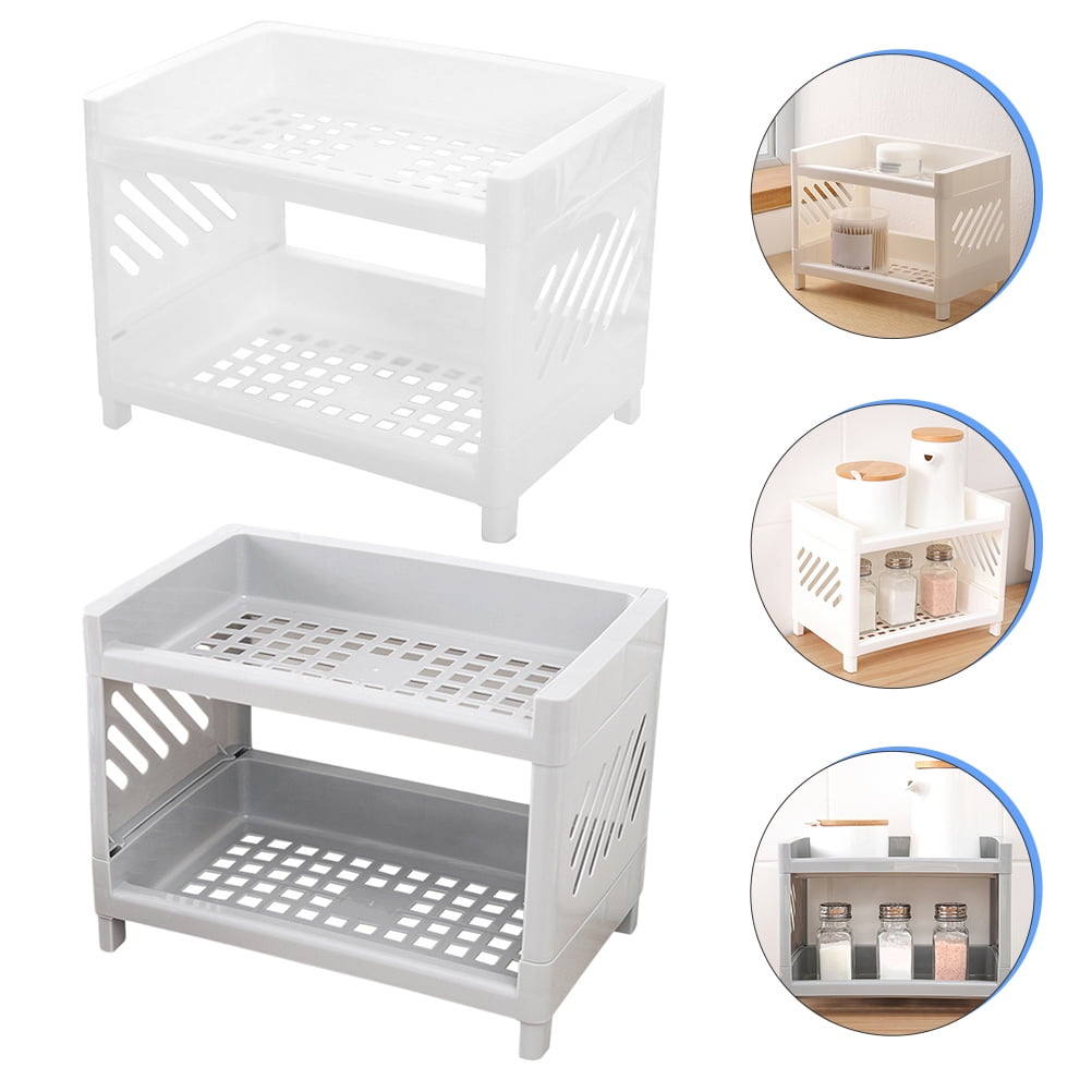 GOOHOCHY 2 Pcs Kitchen Shelf Organizer Stackable Storage Shelving Rack ...