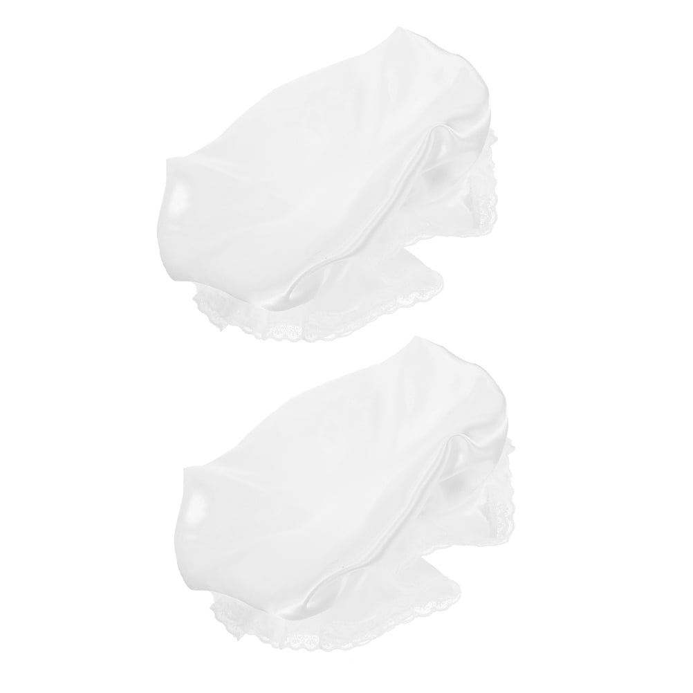 GOOHOCHY 2 Pcs Lace Maid Cap White Mop Hat Cosplay Headdress Maid ...