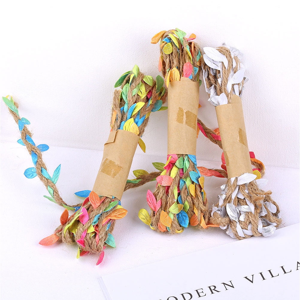 GOOHOCHY 2 Roll 2 Meters Simulation Leaves Rope Creative DIY Accessory ...