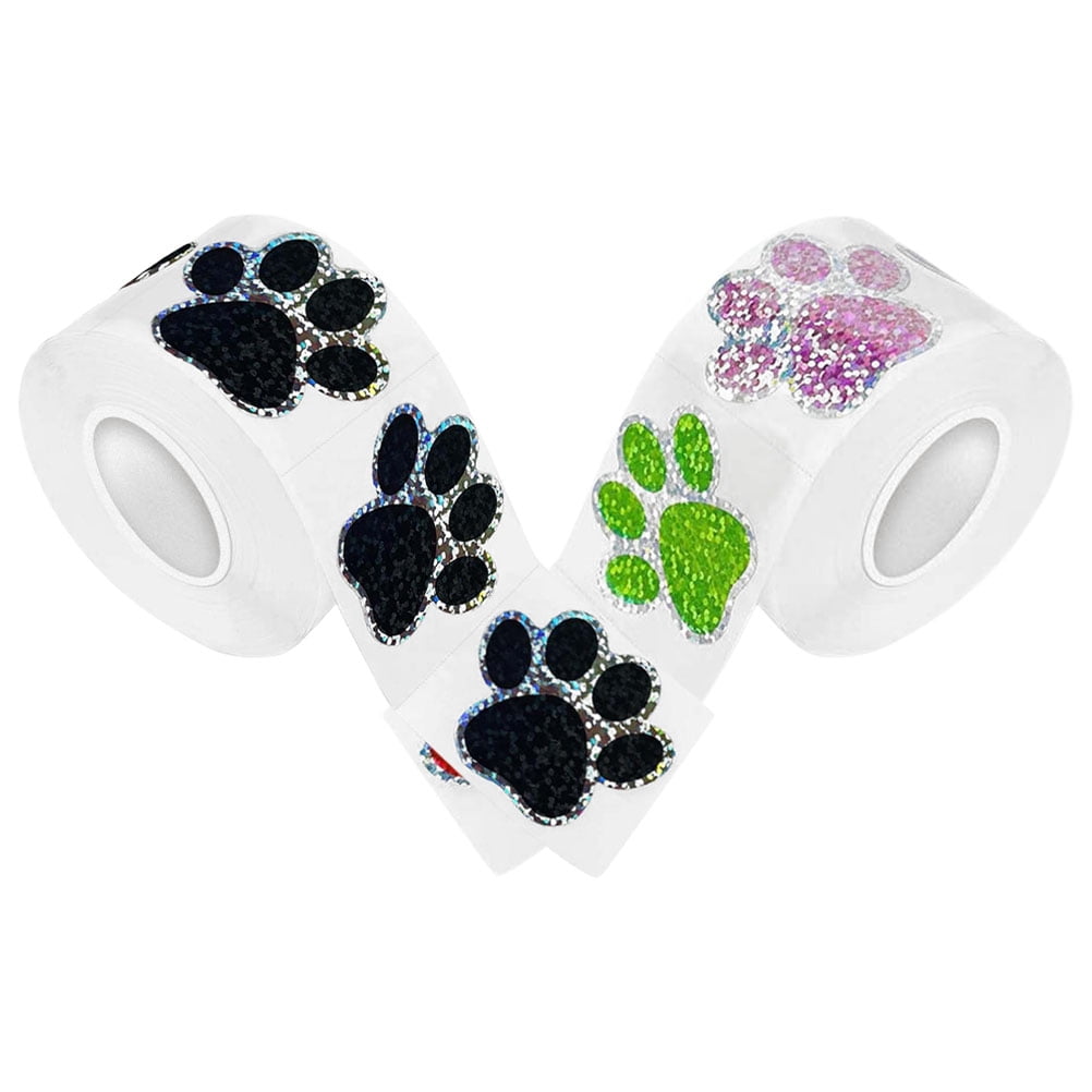 GOOHOCHY 2 Rolls of Wall Stickers Dog Paw Sticker Lovely Dog Paw Print ...