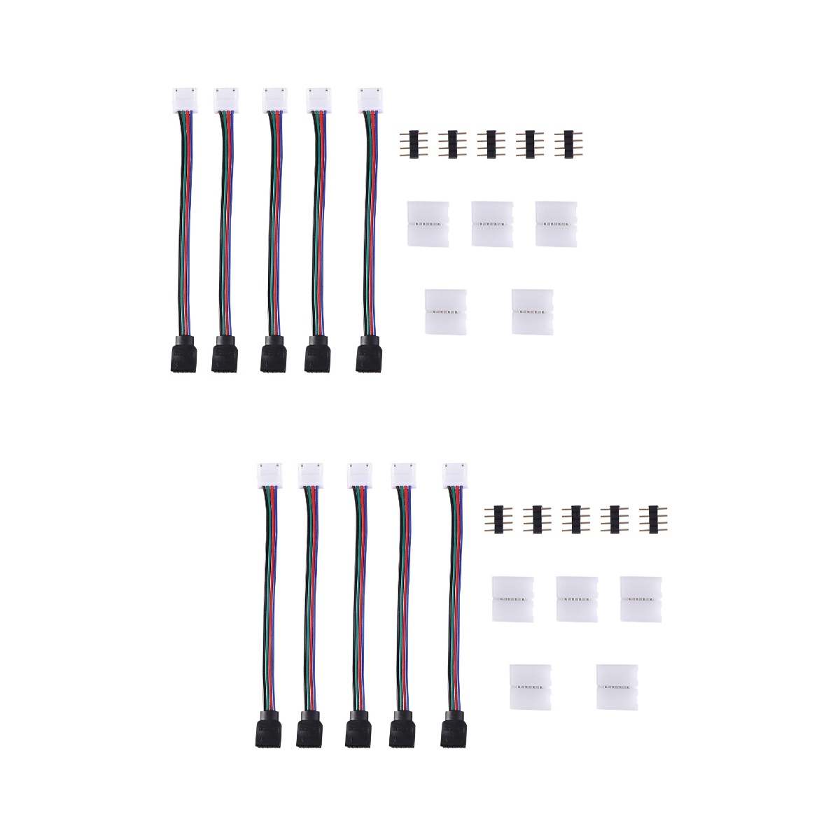 GOOHOCHY 2 Sets RGB LED Light Strip Connector 4 Pin LED Strip Jumper ...