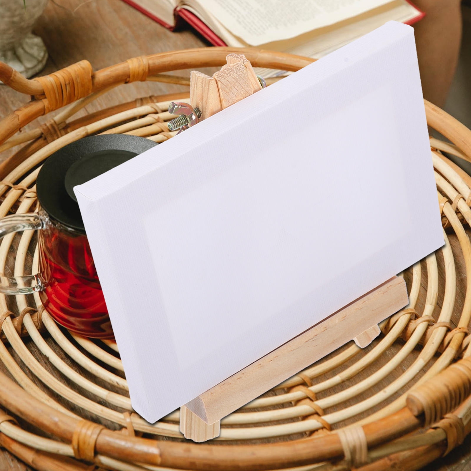 GOOHOCHY 2 Sets Wooden Easel Mini and Canvases Art for Painting Stand ...