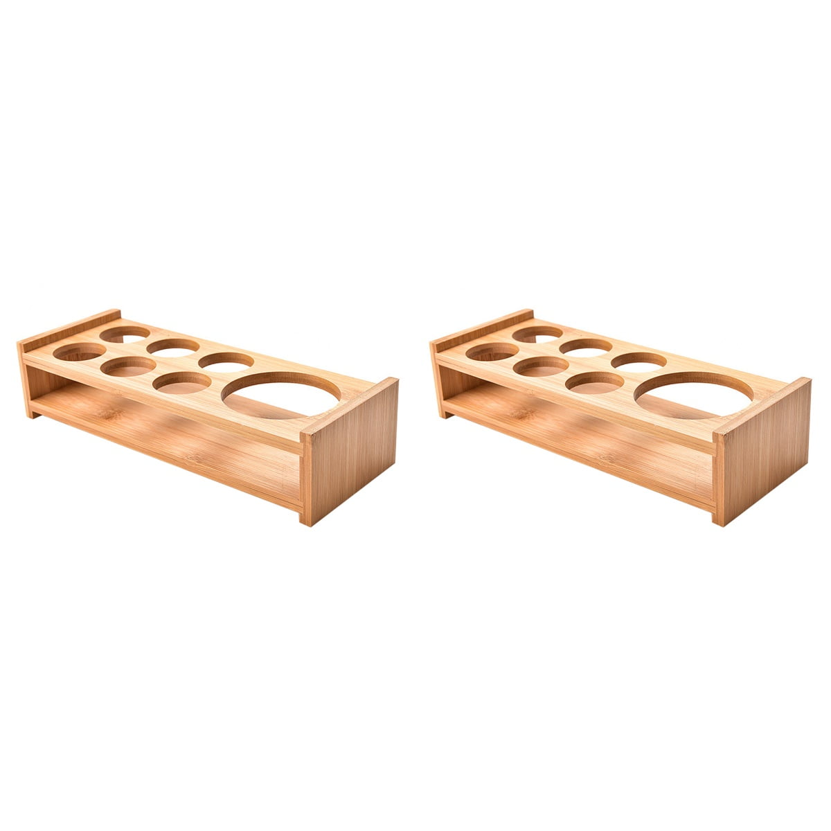 GOOHOCHY 2 pcs Bamboo Shot Glasses Rack Creative Whiskey Glasses ...