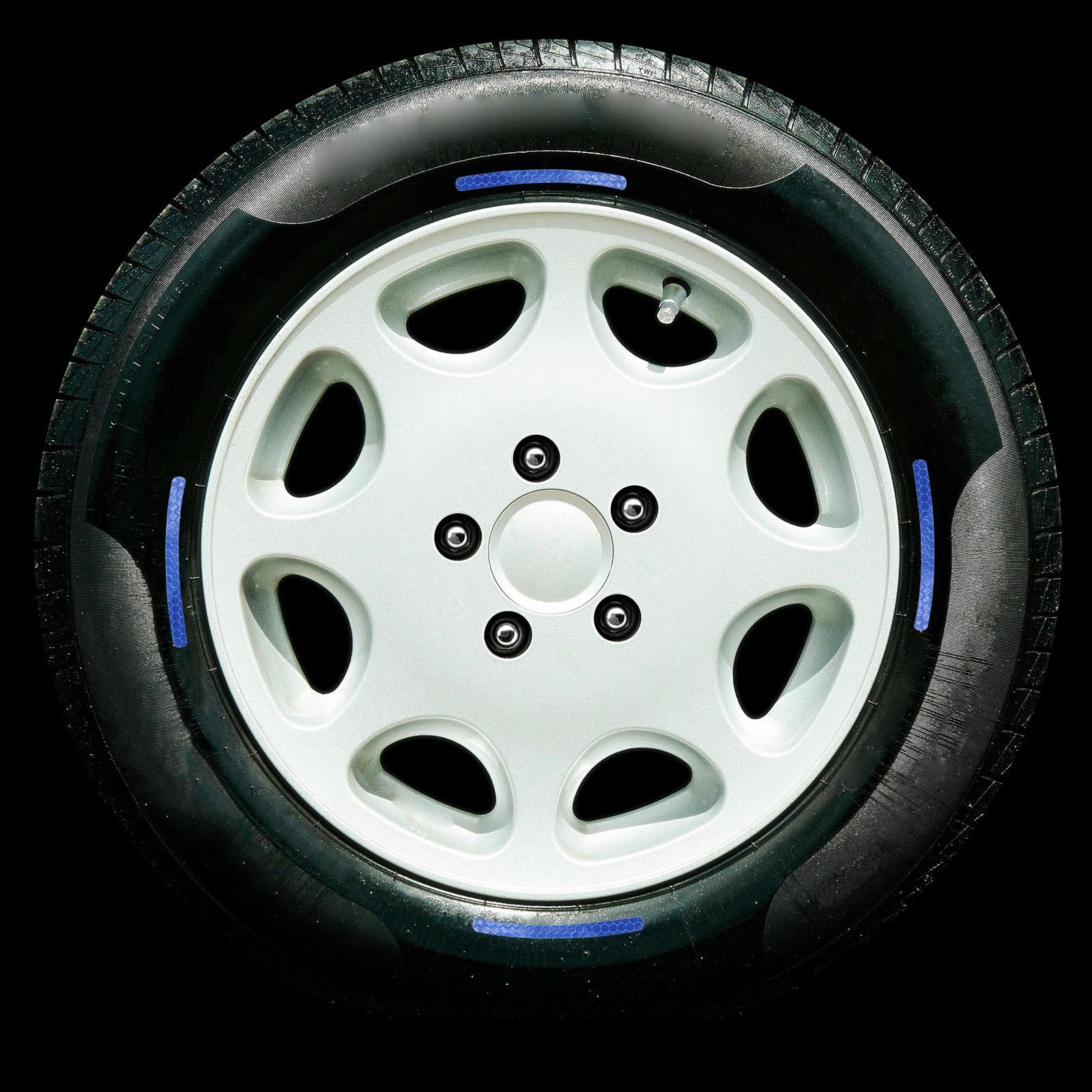 GOOHOCHY 20 PCS White Wheel Rim Decal Stripe Hub Stickers Miss Man Blue ...