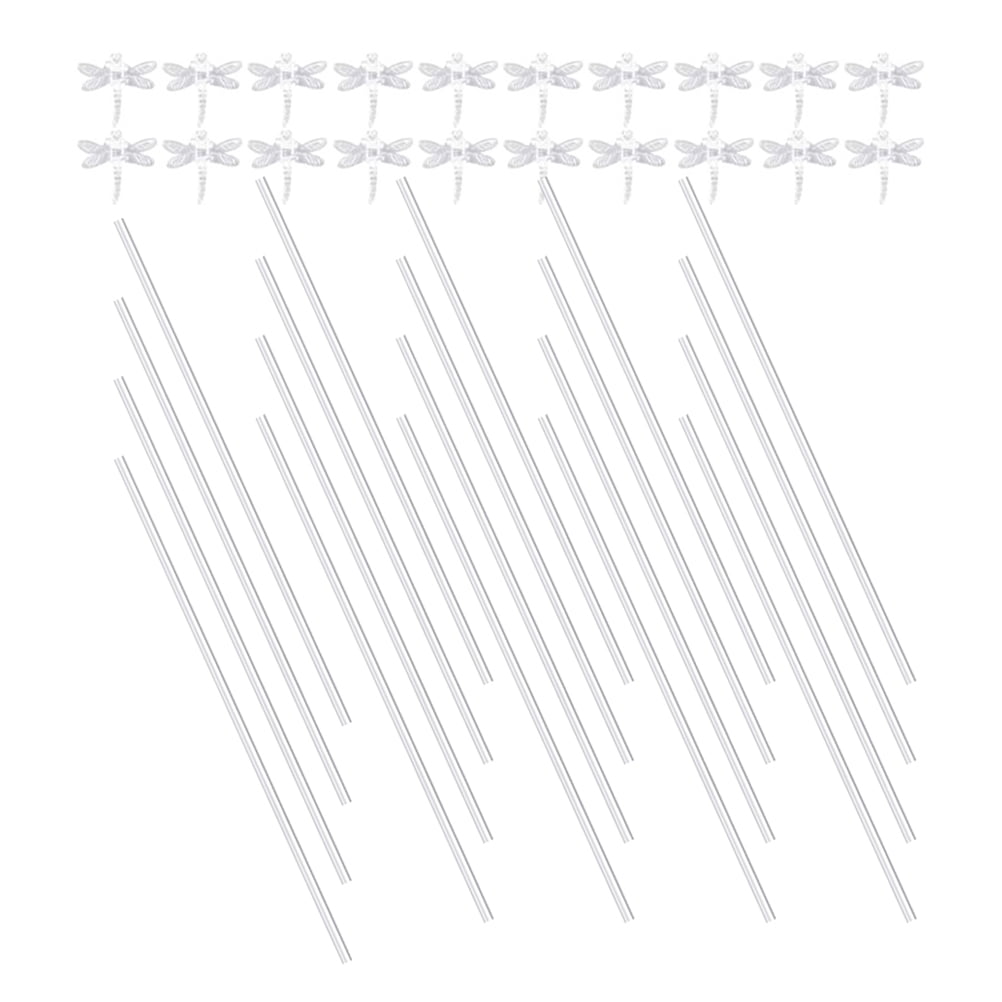 GOOHOCHY Orchid Stake and Clips Acrylic Plant Stakes Transparent 20 ...
