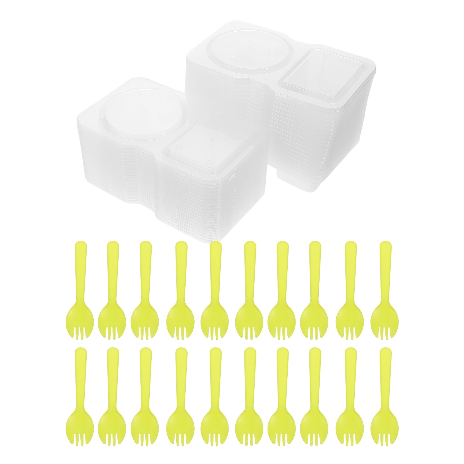 GOOHOCHY 20 Sets Condiment Container With Lid Clear Plastic 2 ...