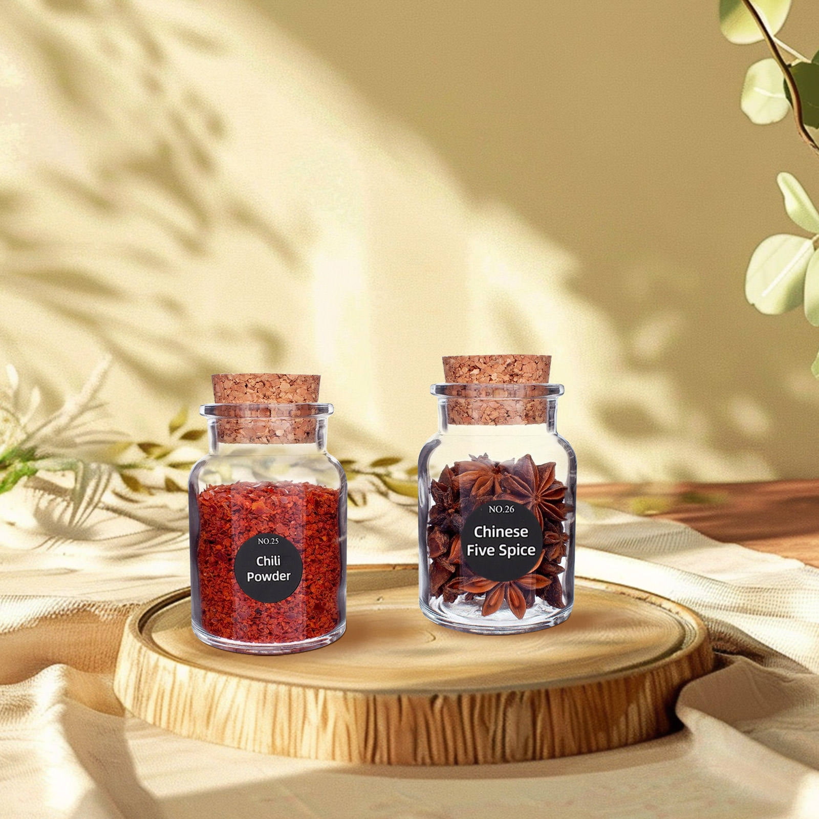 GOOHOCHY 20 Sets Of Waterproof Round Spice Jar Labels Preprinted Label ...