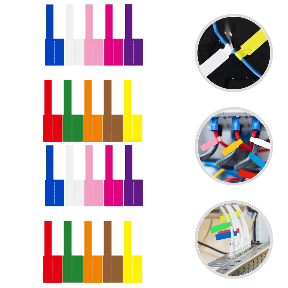 GOOHOCHY 20 Sheets of Adhesive Cable Labels Computer Cable Labels Self ...