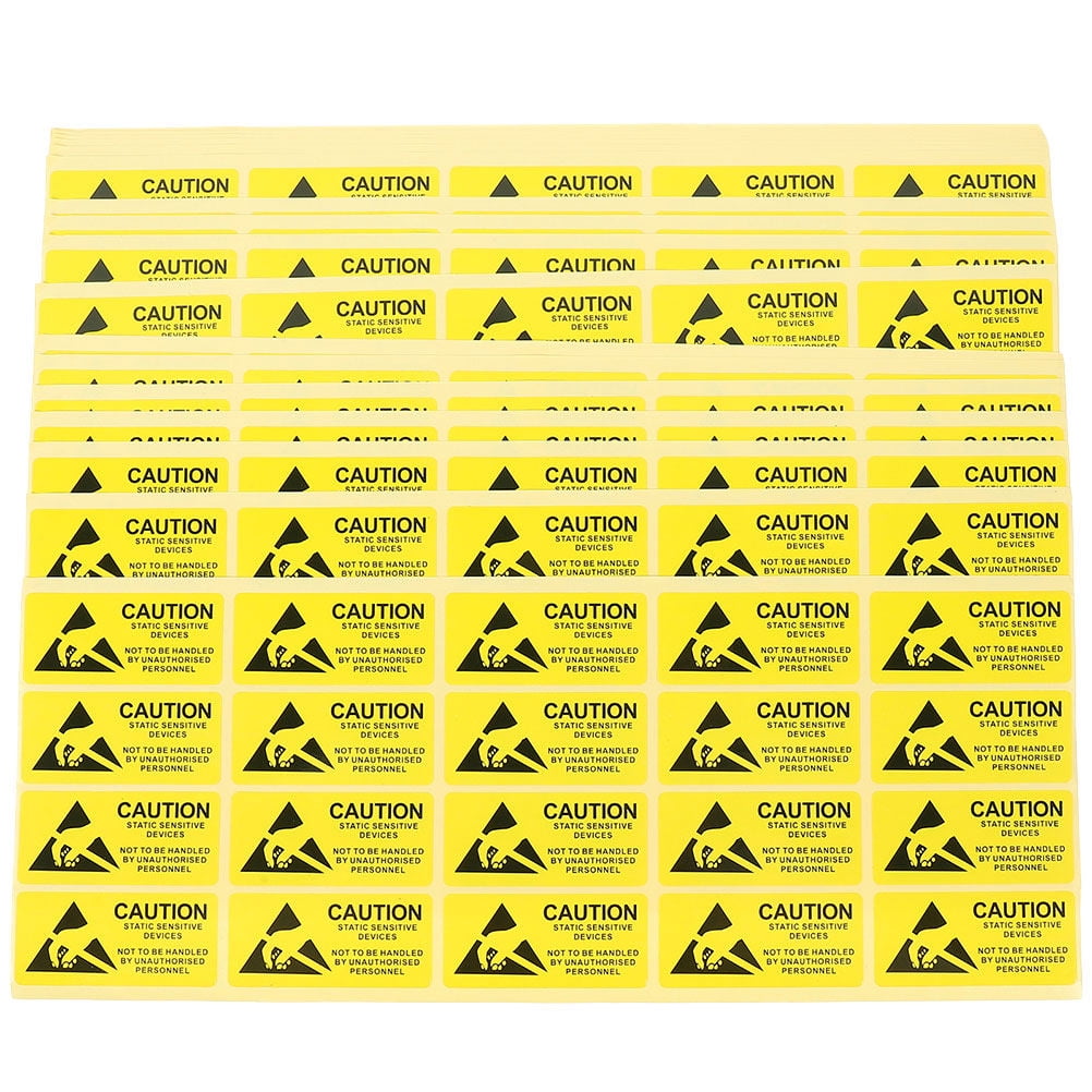 GOOHOCHY 200 Pcs Self Adhesive Static Warning Sticker Label ...