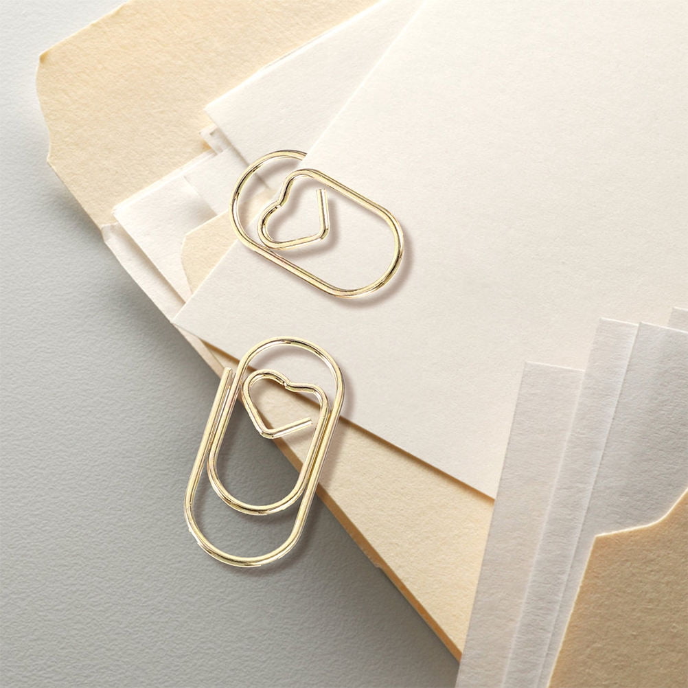GETAJGHSD GooHochy 200pcs Heart Shaped Steel Paper Clips for Daily Use ...