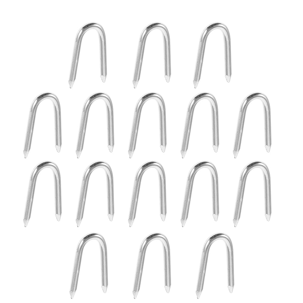 GOOHOCHY 200pcs U Shaped Fence Clips Sturdy Iron Fencing Staples For ...