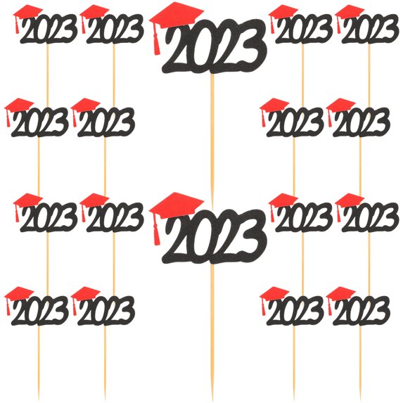 GOOHOCHY 20Pcs Cupcake Topper 2023 Graduation Decorations Fruit Picks ...