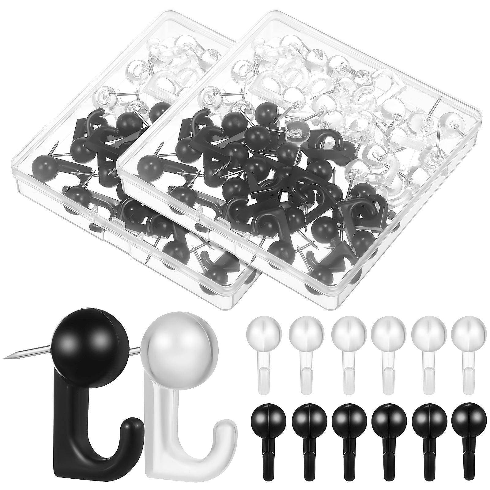 GOOHOCHY Push Pin Hooks Steel Black 100Pcs 0.98x0.39x0.20in - Walmart.com