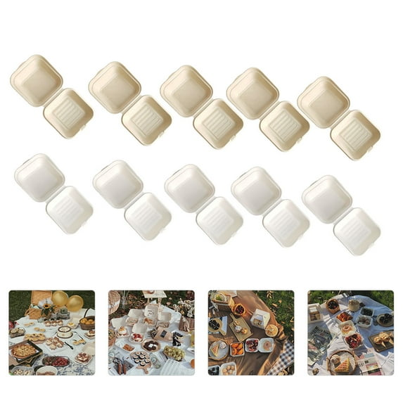 GOOHOCHY 20pcs Bread Packing Box Portable Food Storage Boxes Paper Pulp ...