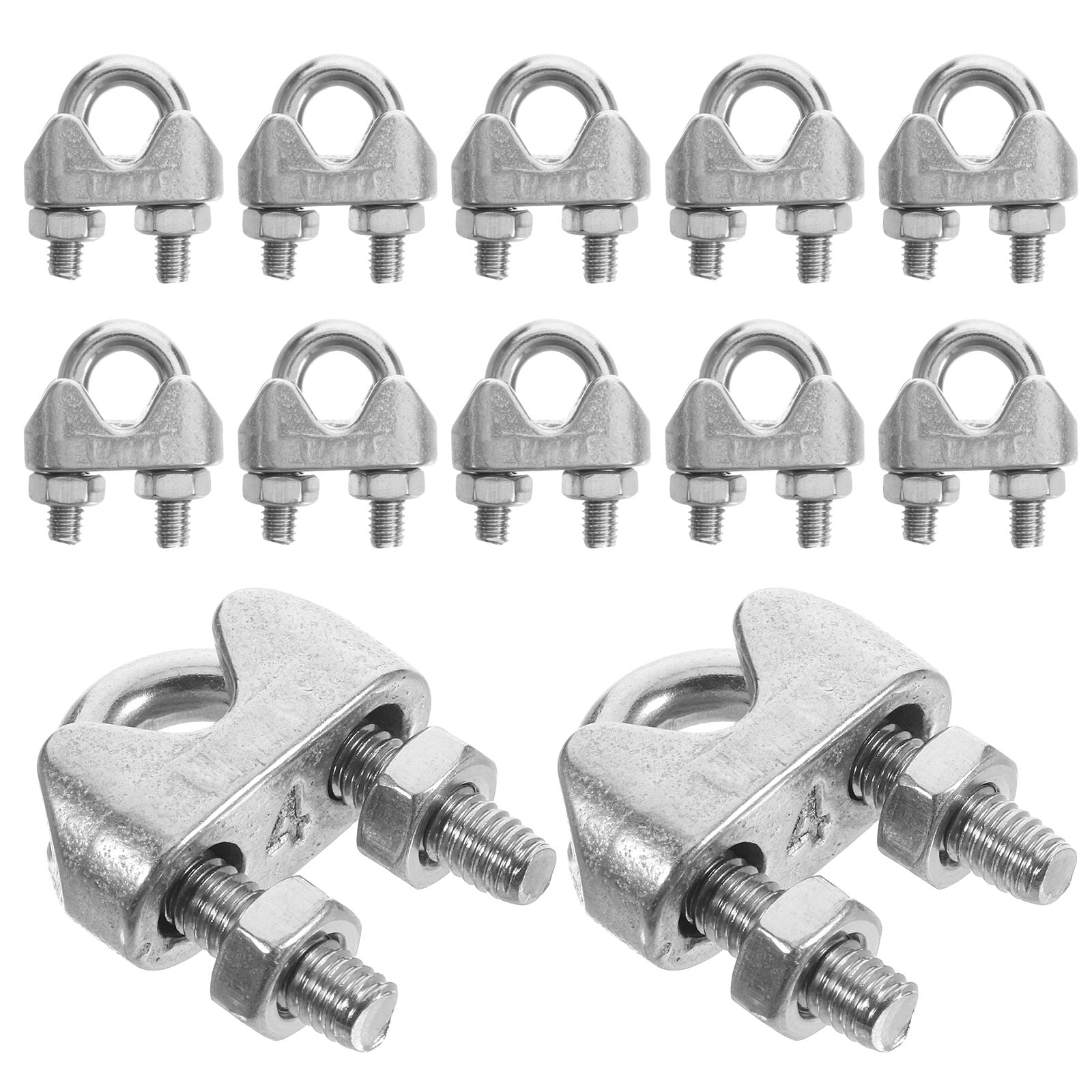 GOOHOCHY Stainless Steel Cable Clamps U Shaped 20Pcs 1.02X0.86X0.39in ...