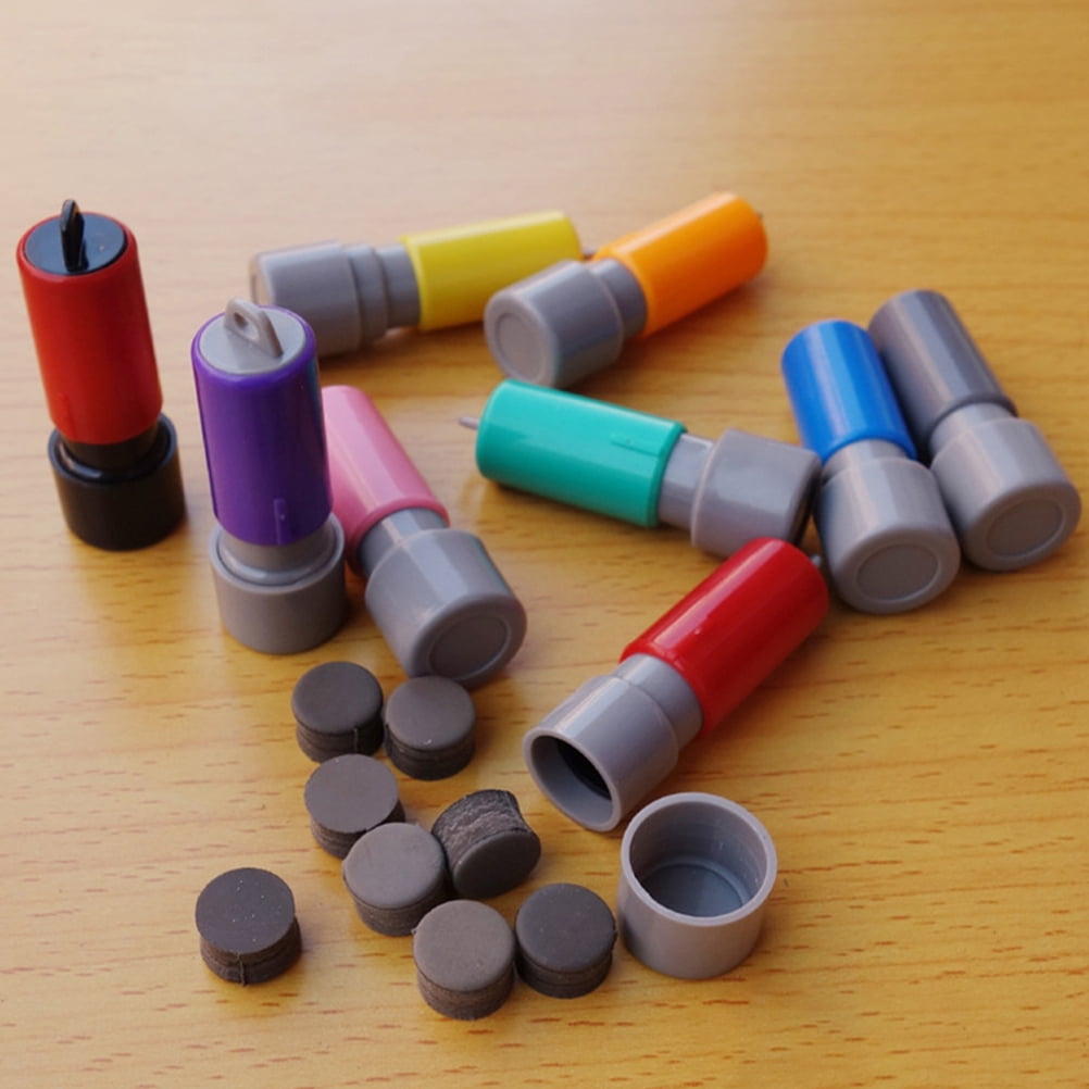 GOOHOCHY 20pcs Round Stamp Cases For Diy Name Stamps Portable Plastic ...