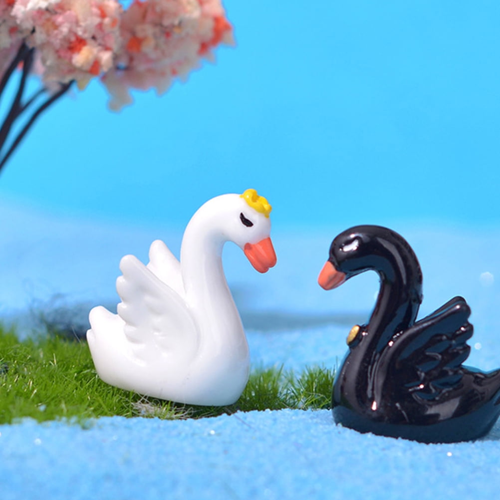 GOOHOCHY 24pcs Mini Resin Swan Figurines Swan Model Ornaments ...