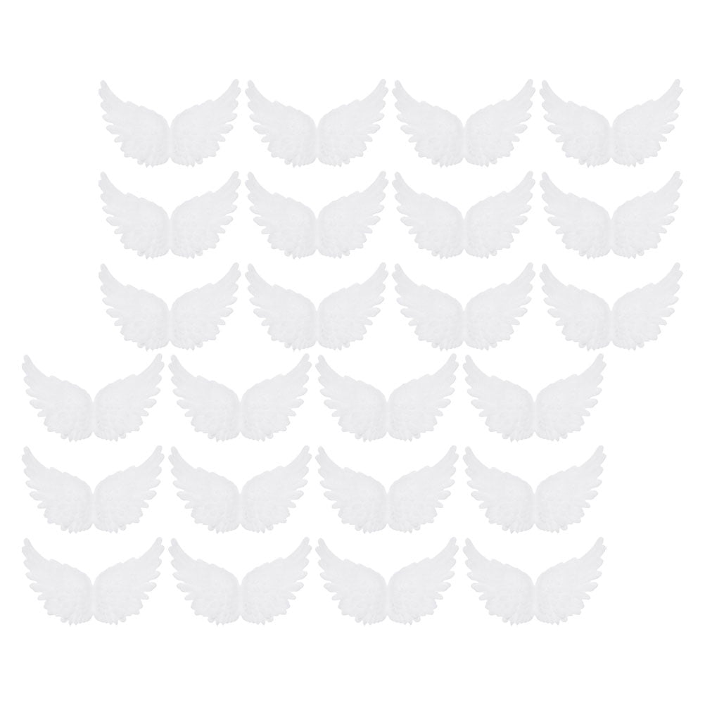 GOOHOCHY 24pcs White Angel Wings For Diy Crafts Plastic Handicrafts ...