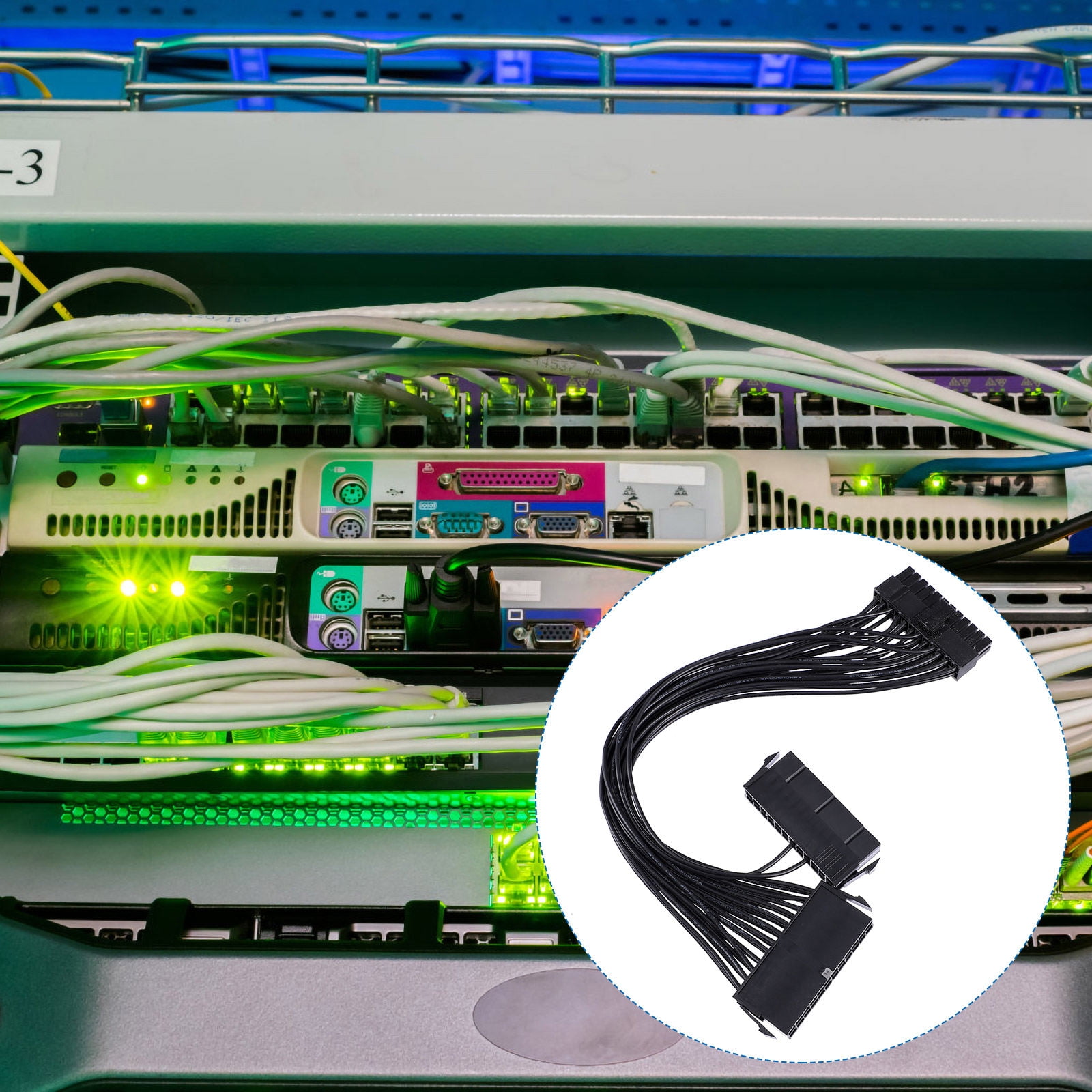 GOOHOCHY 24pin Power Cable Synchronous Cord Computer Chassis Start Line ...