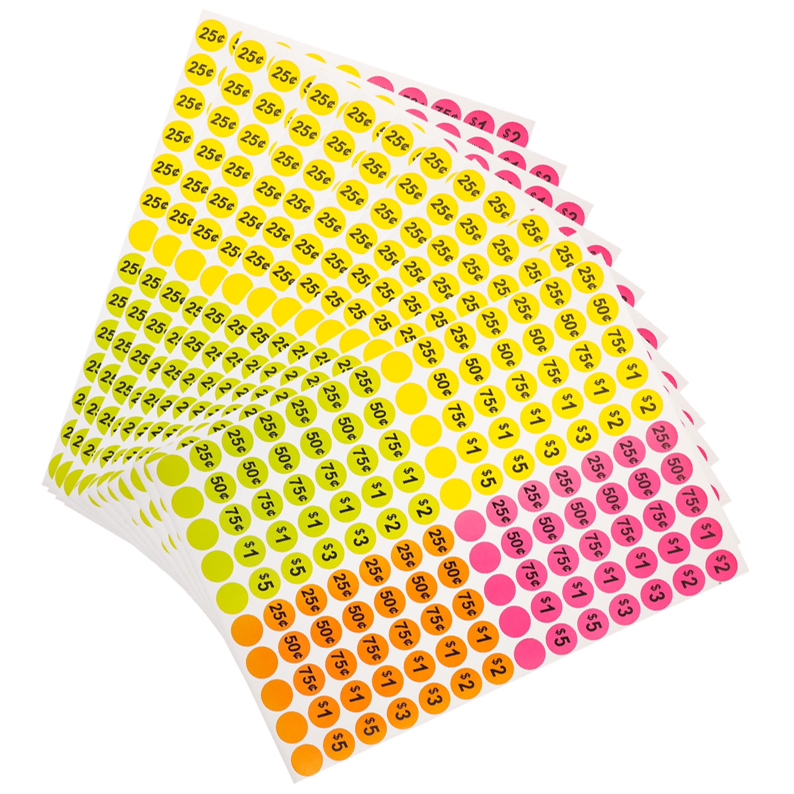 GOOHOCHY 25 Sheets Price Tag Sticker Labels Removable Tags Round ...