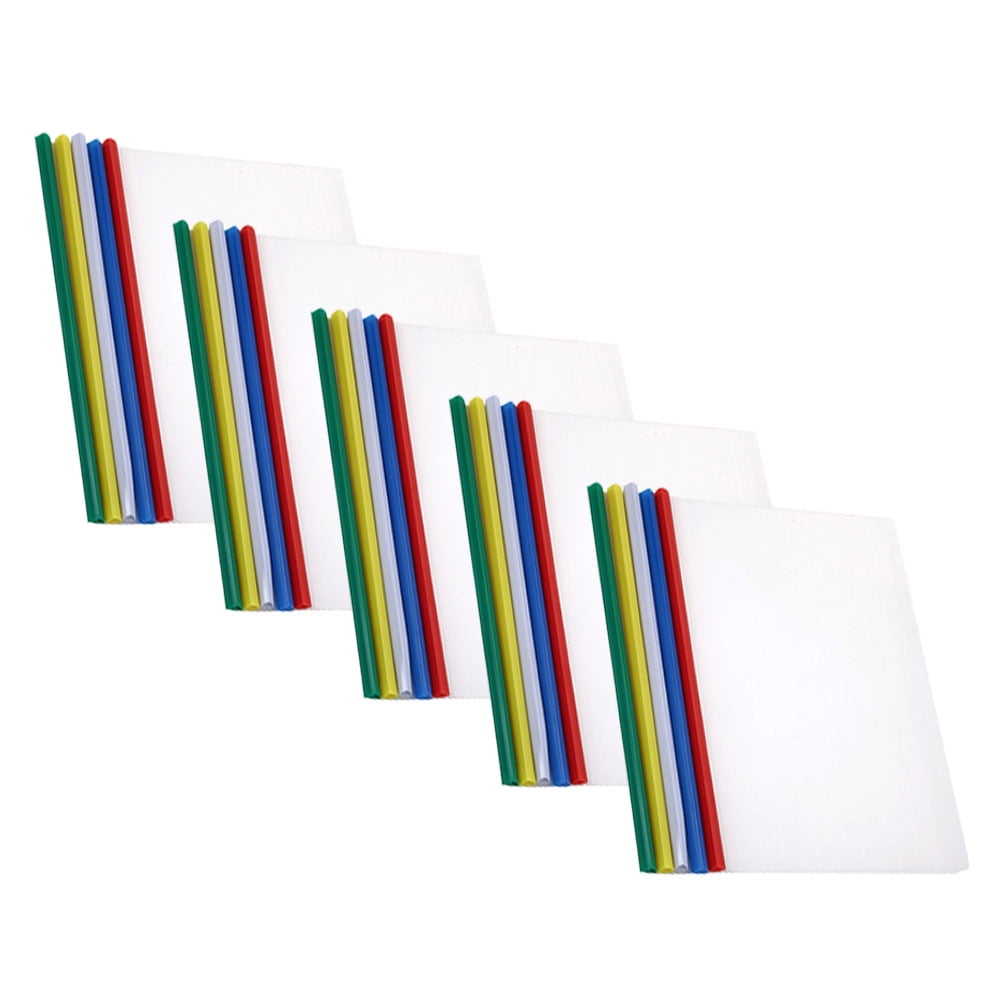 GOOHOCHY 25pcs Clear Plastic Document Folders with Sliding Bar ...