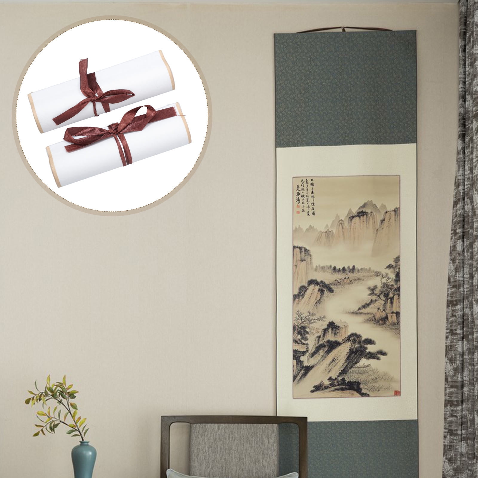 GOOHOCHY 2pcs Blank Hanging Scroll Calligraphy Practice Paper Chinese ...