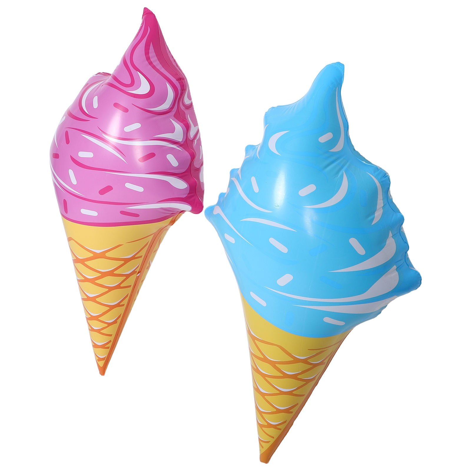 GOOHOCHY 2pcs Inflatable Ice Cream Cone Props Toy Pool Float Cute Ice ...
