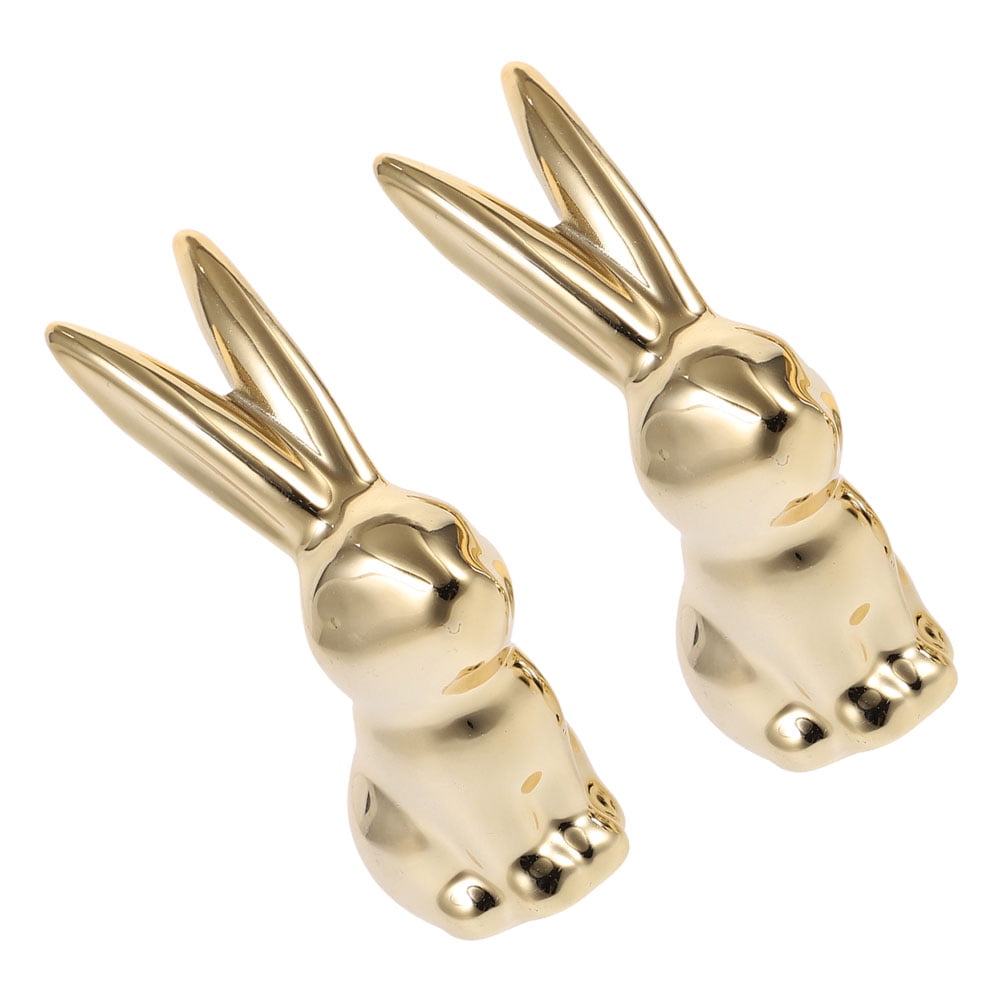 GOOHOCHY 2pcs Mini Bunny Statue Bunny Figurines Home Decor Miniature ...