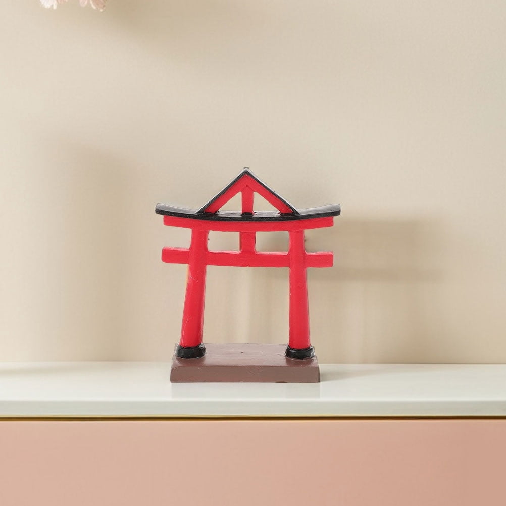 GOOHOCHY 2pcs Miniature Torii Gate Statue Japanese Shrine Model Resin ...