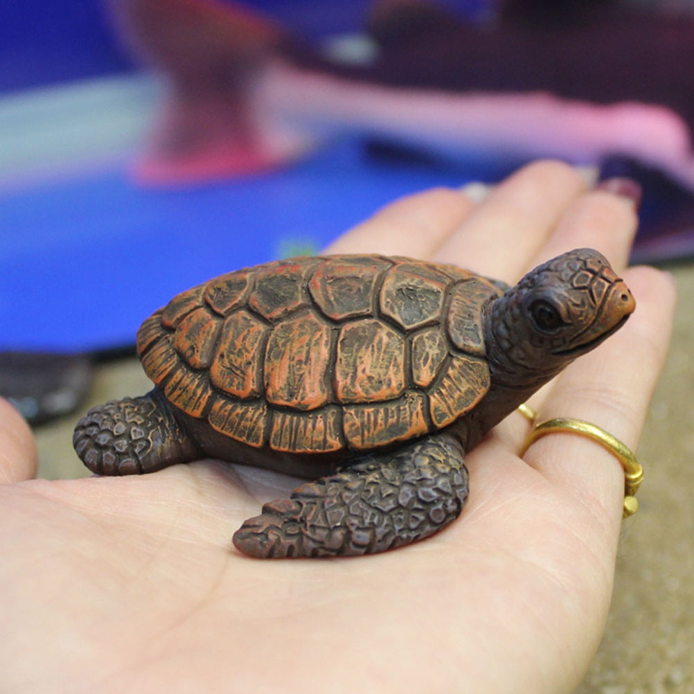 GOOHOCHY 2pcs Small Turtle Figurine Set Miniature Resin Turtles Mini ...