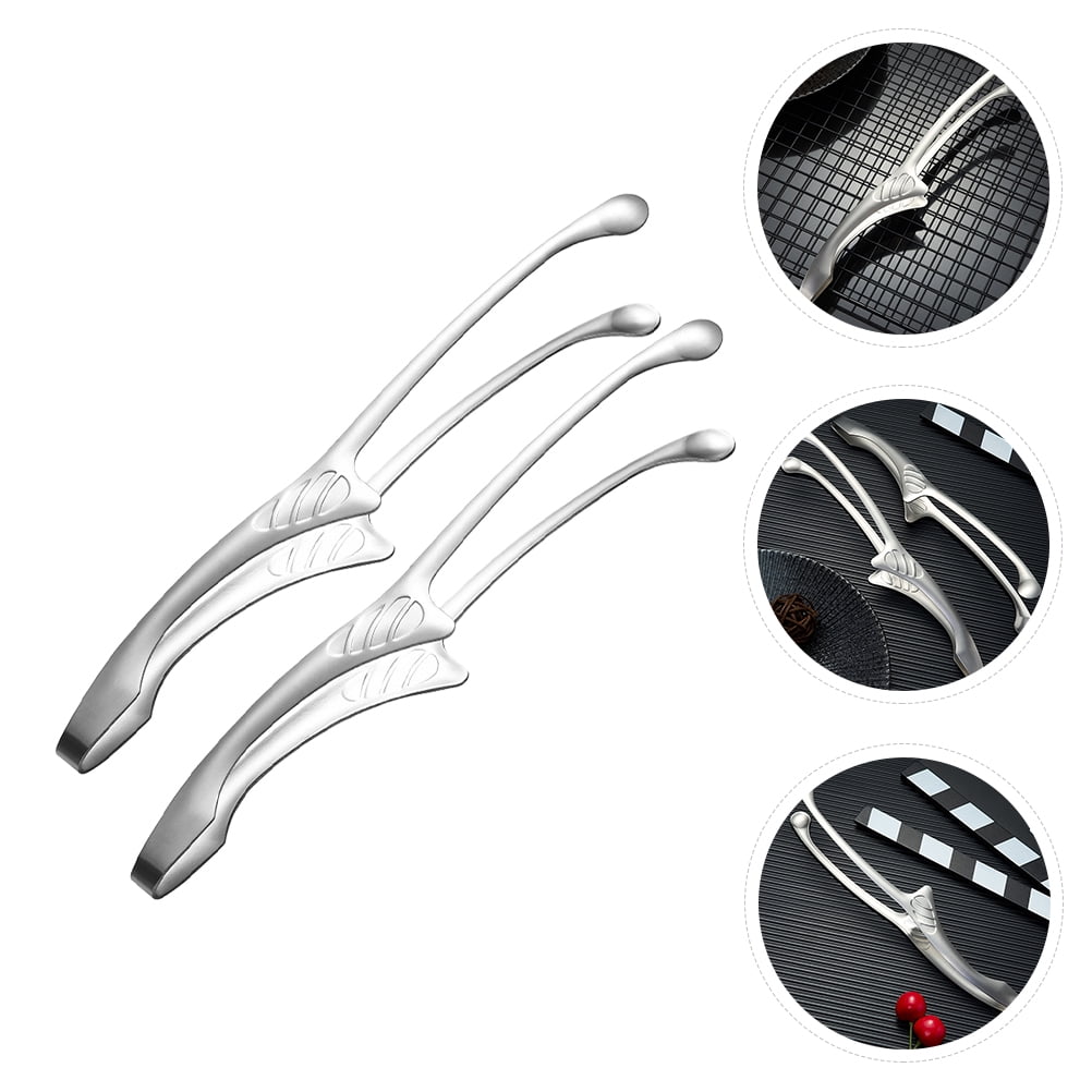 GOOHOCHY 2pcs Stainless Steel Food Clamp Barbecue Clamp Steak Tong ...